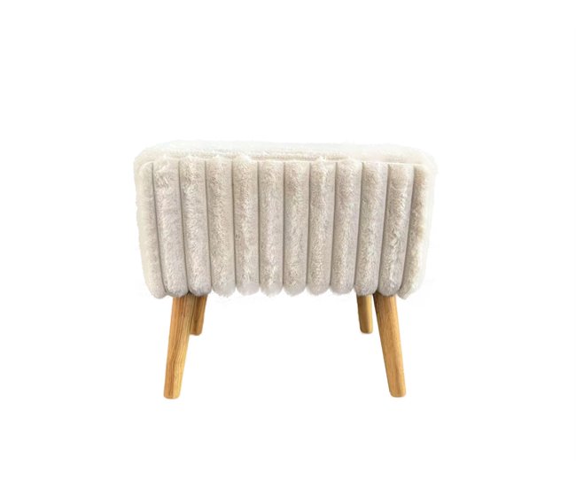 Puff retangular AXEL 41x26x40cm cor branco - Conforama