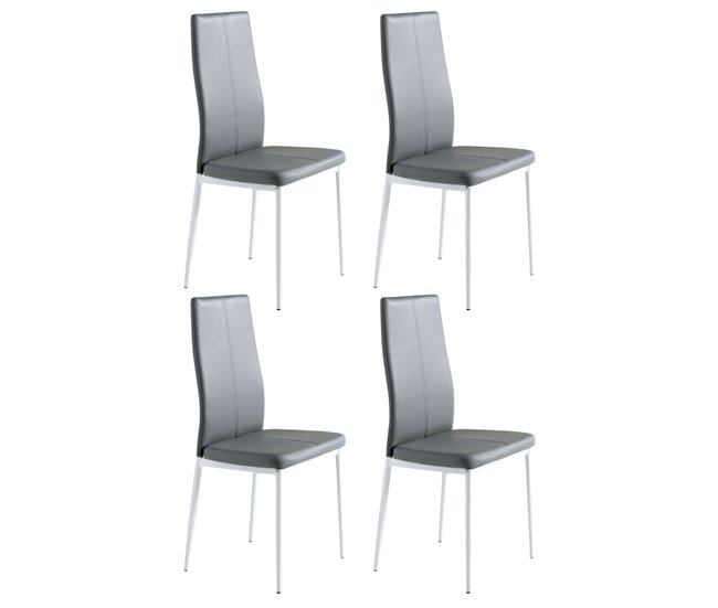 Pacote com 4 cadeiras Sora Modern Style para sala de estar e jantar em cinza 98x42x47 cm - Conforama