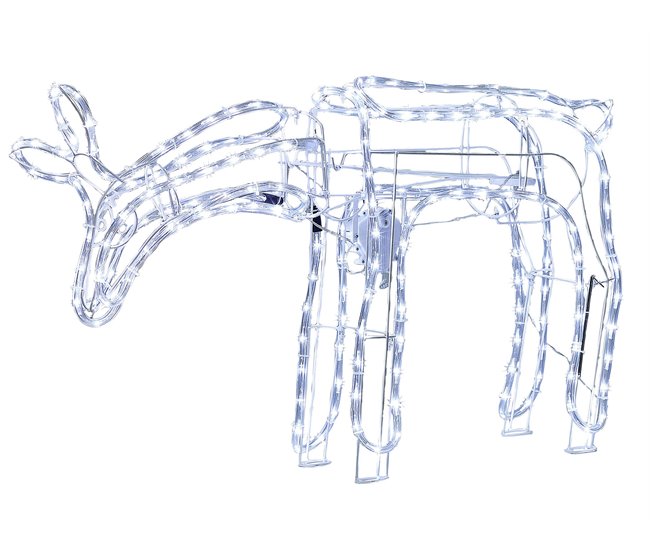 Decoração de exterior LED KRISTNES Cervo animado 53 cm Branco - Conforama