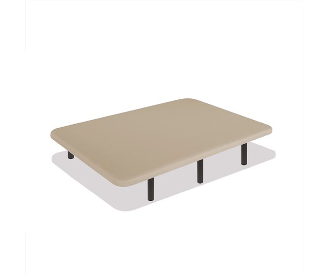 DreamNite Base Estofada Tecido 3D Antiderrapante, Estrutura 30x40 mm, Cor Bege, Inclui Pernas ...
