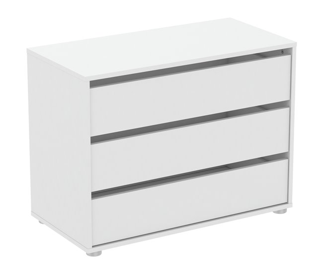 Cómoda BOX II com 3 gavetas 80cm branco - Conforama
