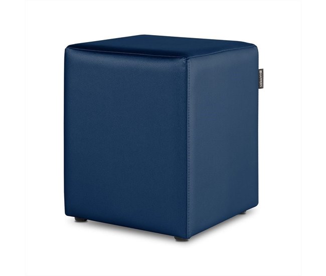 Puff Cube Leatherette Interior Blue Happers 1 UNIDADE HAPPERS - Conforama