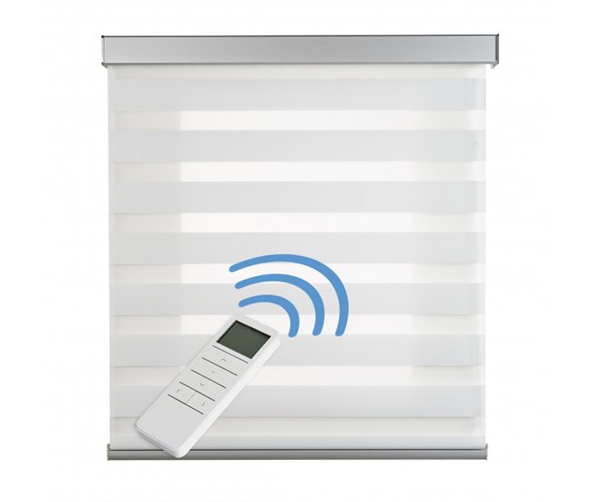 Estore de Rolo Motorizado Automático Noite e Dia com bateria, Estore ...