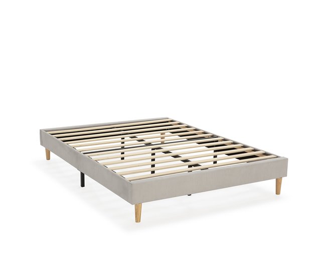 Base estofada Bari 90x190 cm Cinza - Conforama