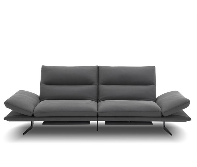 Sofá AGATA relax elétrico 4 lugares preto - Conforama