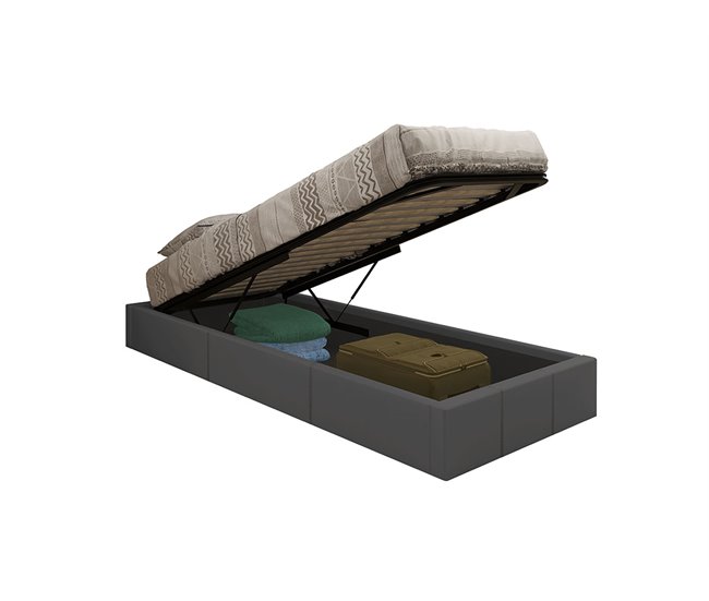 Cama Sommier Home Individual (Cinza)(200×90 cm) - Conforama