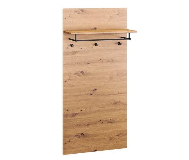 Bengaleiro de parede 3 ganchos 1 prateleira Liora Wood - Conforama