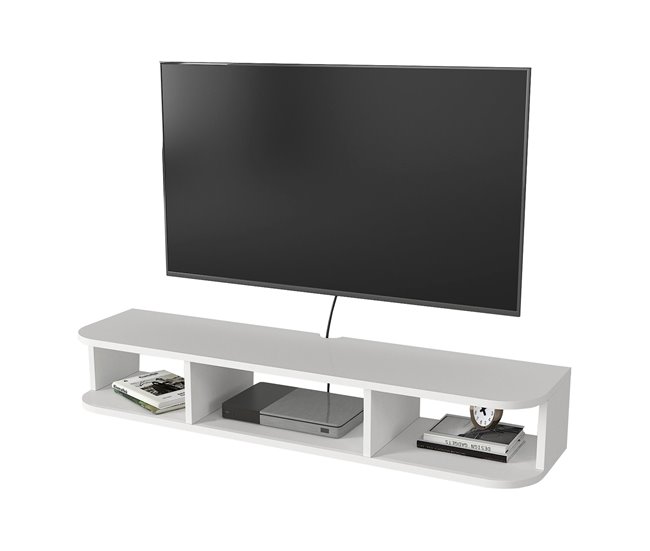 Prateleira de parede para TV Oundsvas 120x30x19 cm Branco [en.casa ...