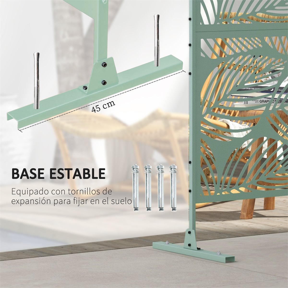 Outsunny Biombo de Exterior Separador de Ambientes com 3 Peças com ...