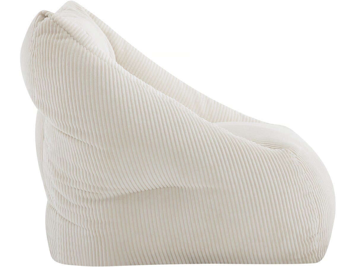 Pufe de veludo cotelê "Medellín" - Bege - 85 x 85 x 72 cm - Conforama