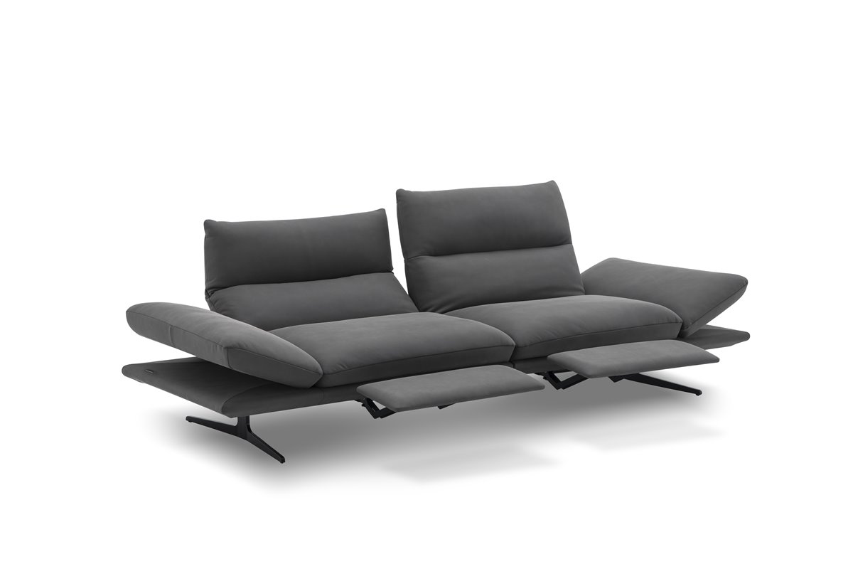 Sofá AGATA relax elétrico 4 lugares preto - Conforama