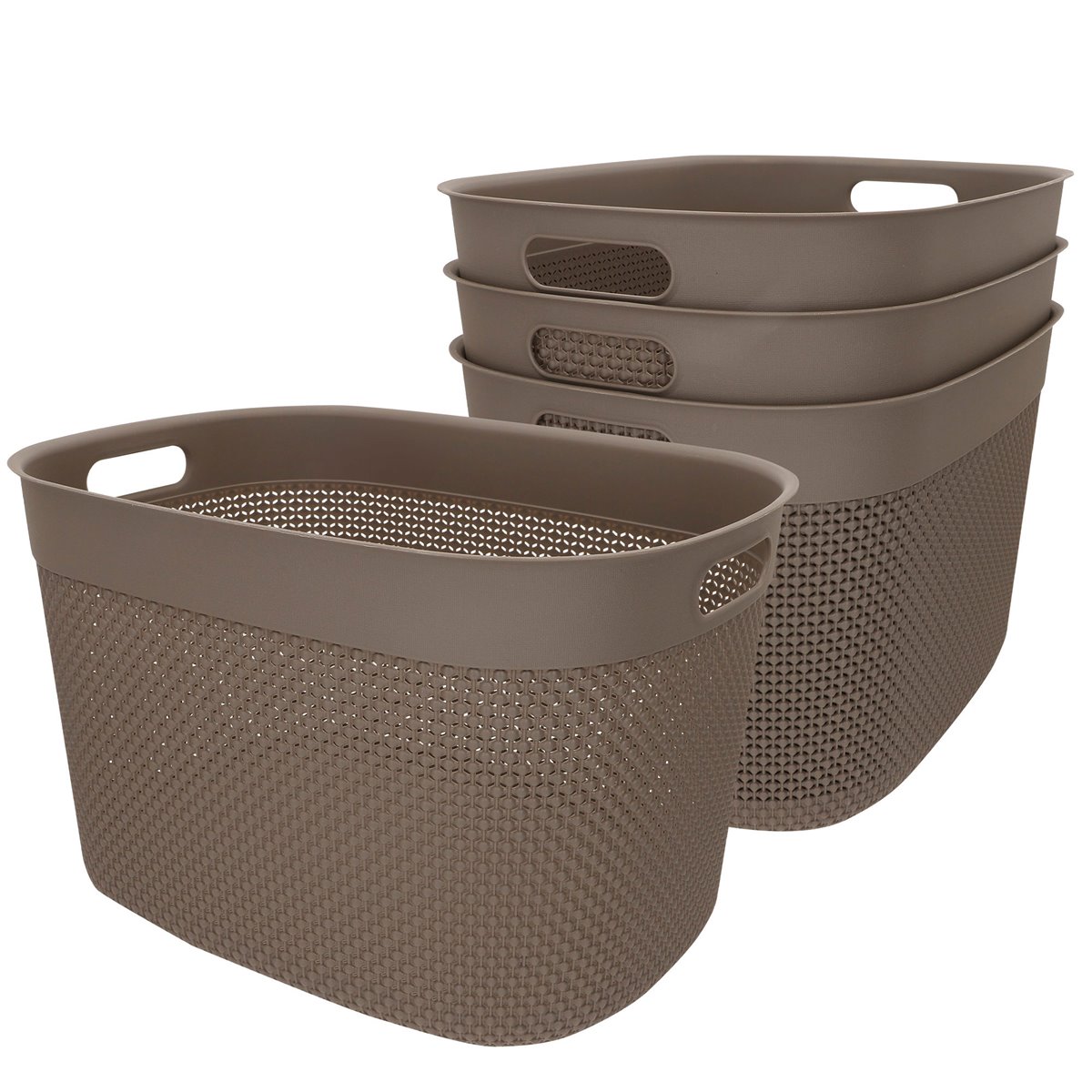 Curver Pack 4 cestos organizadores Filo 30L castanho - Conforama