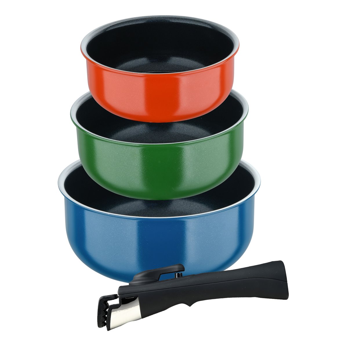 Conjunto de 3 panelas Bergner Click&Cook Ø16Ø18Ø20cm em alumínio ...