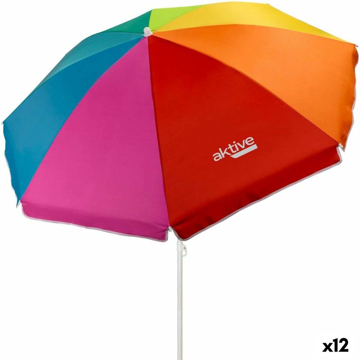 Parasol Aktive Multicolor 180 x 185 x 180 cm Aço (12 Unidades) - Conforama