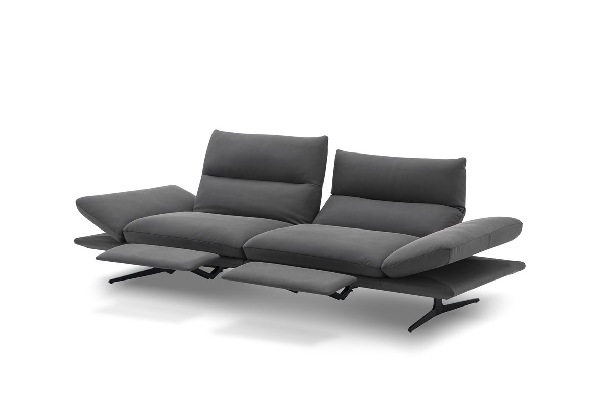 Sofá AGATA relax elétrico 4 lugares preto - Conforama