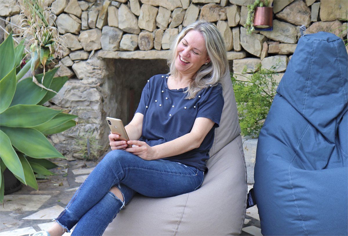 Puff Pear Respirável 3D Blue Happers XL HAPPERS - Conforama