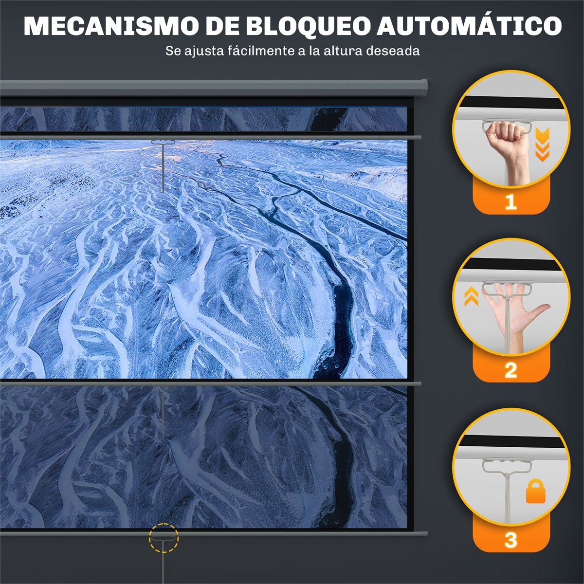 HOMCOM Tela de Projeção de 84 Polegadas Tela de Projetor Manual Formato ...