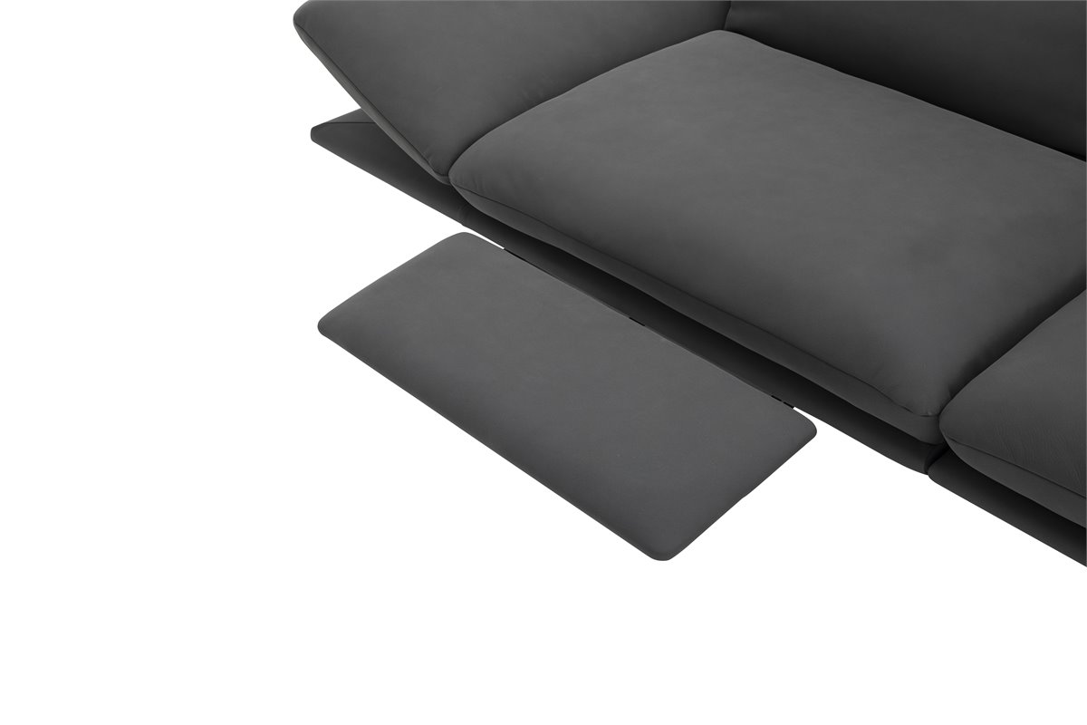 Sofá AGATA relax elétrico 4 lugares preto - Conforama