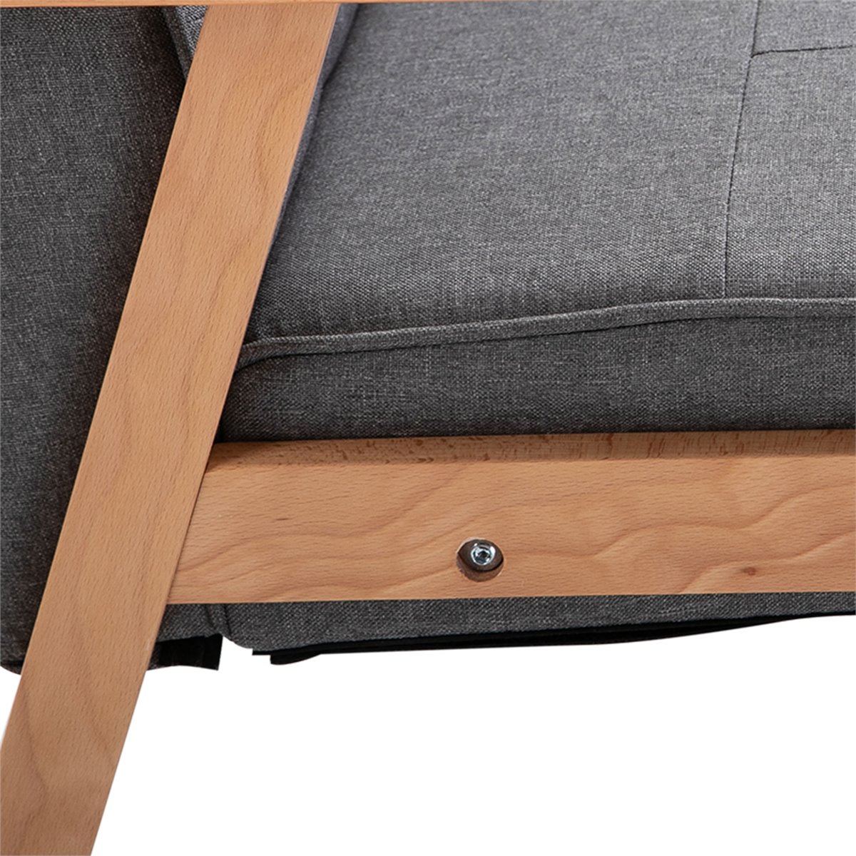 HOMCOM Poltrona de Sala de Estar Poltrona Individual Estofada em Linho ...