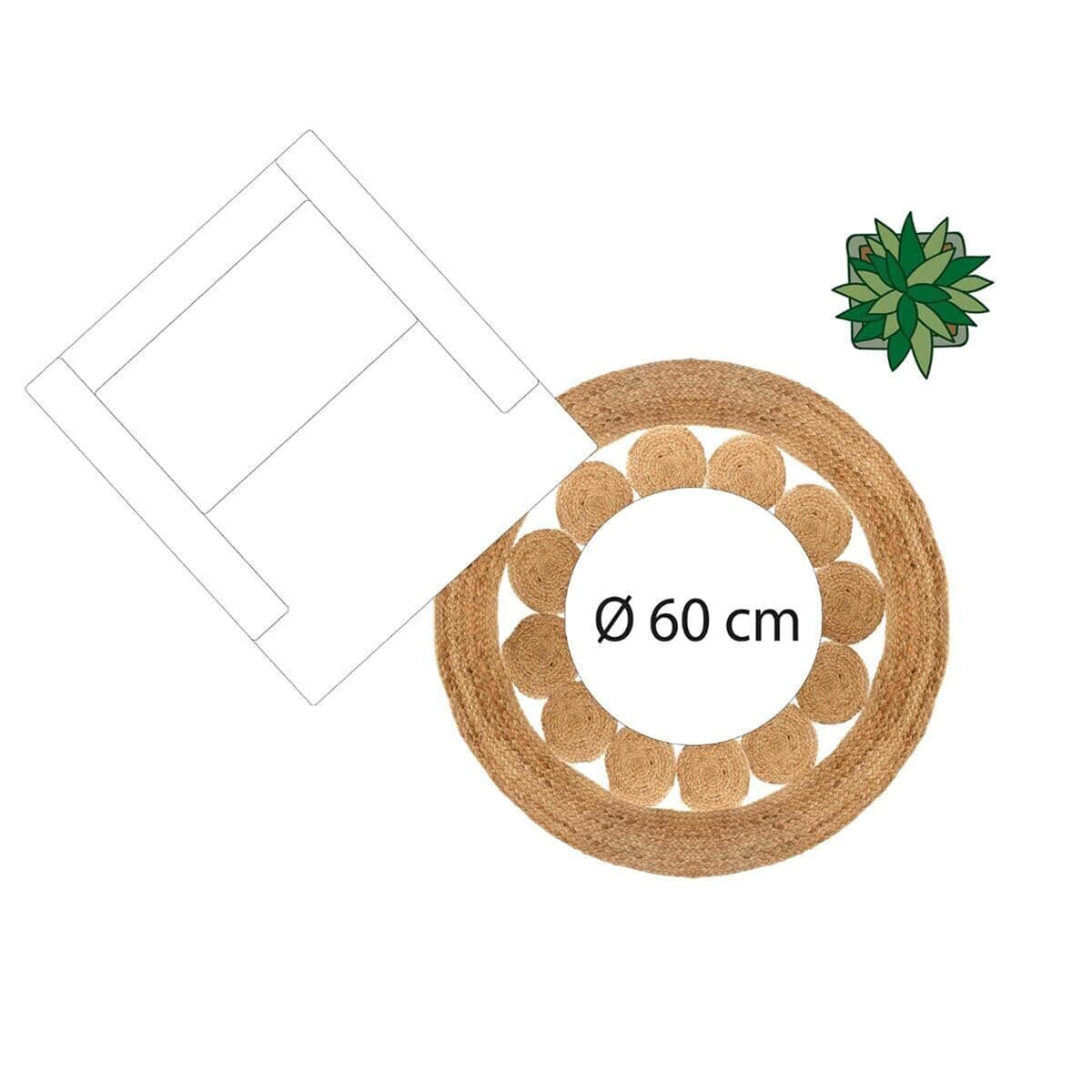 Tapete de juta com orifícios para um interior mais natural|D. 120 X H ...