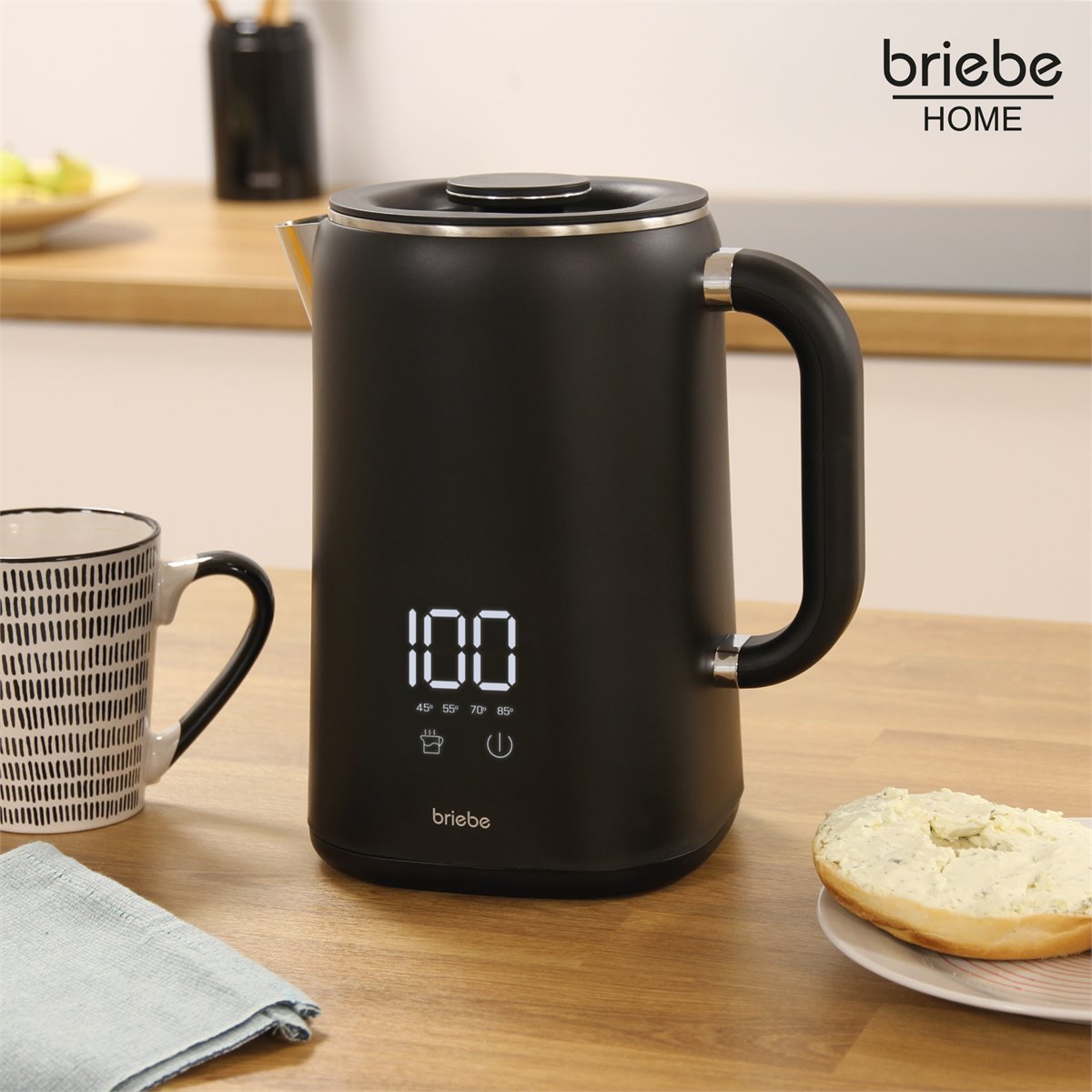 Briebe KT1175BLK eBoil Chaleira Elétrica de Água 1,7L Controlador de ...