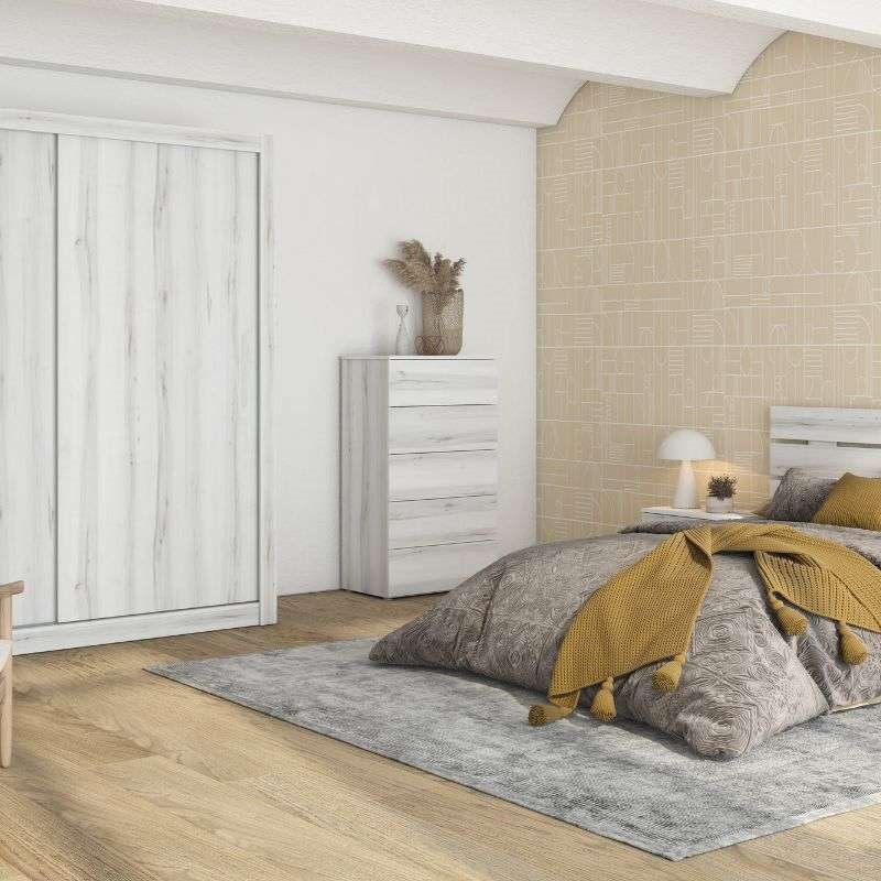 Quarto Lyon Sinfonier Estilo Contemporâneo Quarto em Albo Branco 5 Gavetas 62x111x40 cm - Conforama