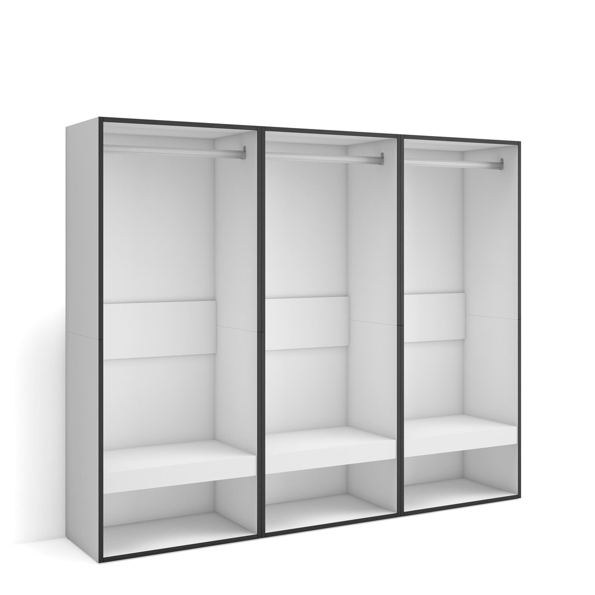 Roupeiro aberto, Guarda-roupa,Armário aberto, 180x145x35 cm, Para ...