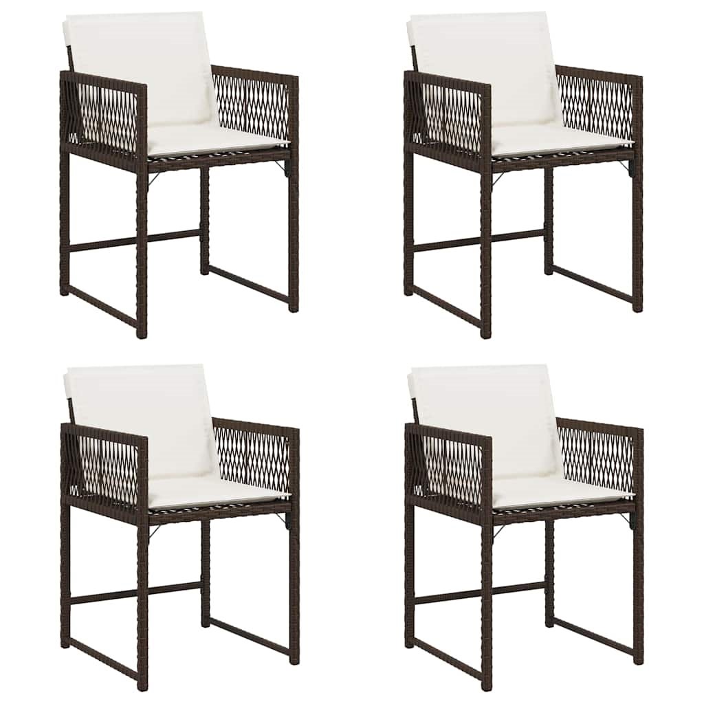 Cadeiras de jardim - Cadeiras de exterior com almofadões 4 pcs vime PE ...