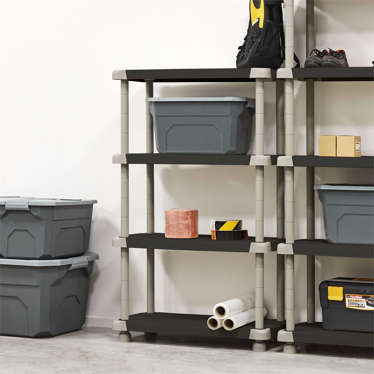 Prateleira modular de armazenamento, prateleira de resina para jardim ...