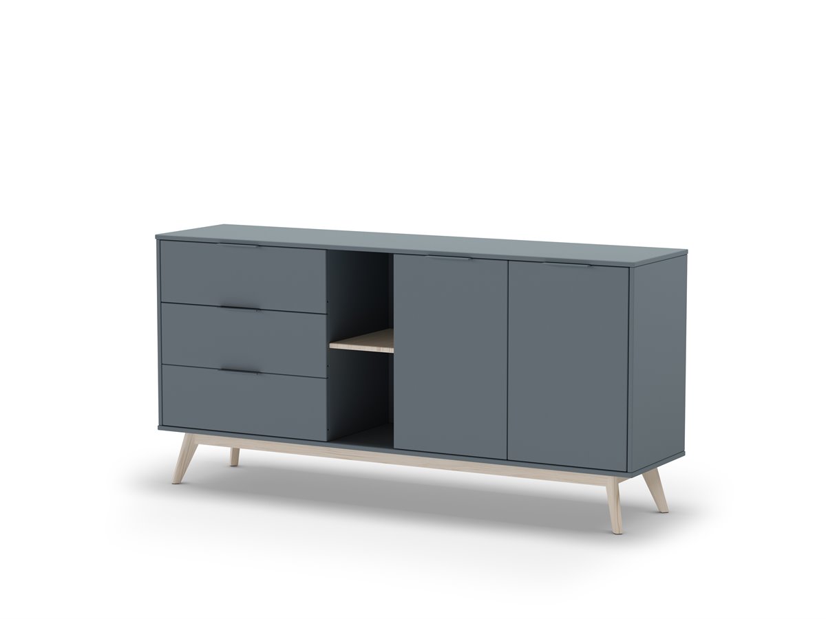 Aparador baixo VOLGA em tom cinza esverdeado - Conforama