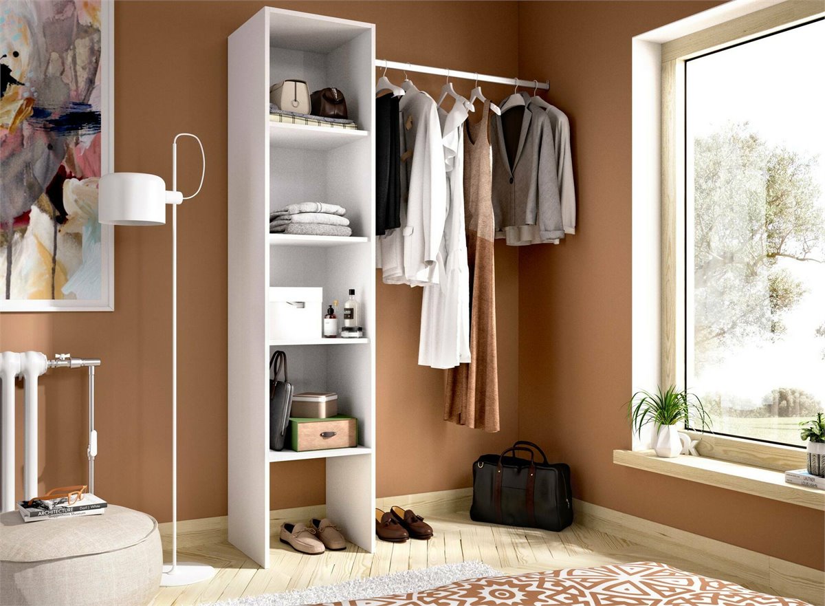 Guarda-roupa grande com efeito de madeira - Conforama