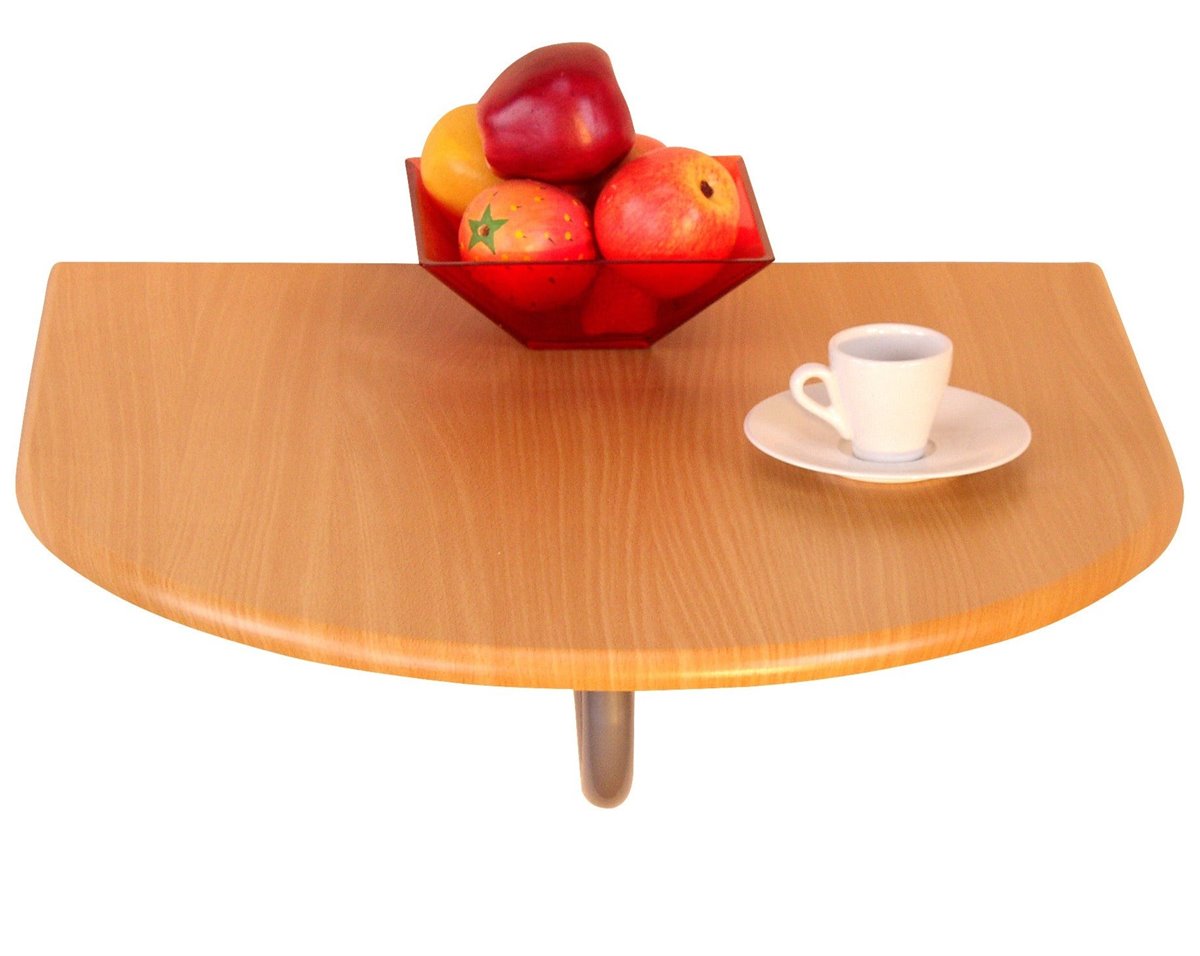 Mesa dobrável meia redonda de parede em MDF faia DEC05015 - Conforama