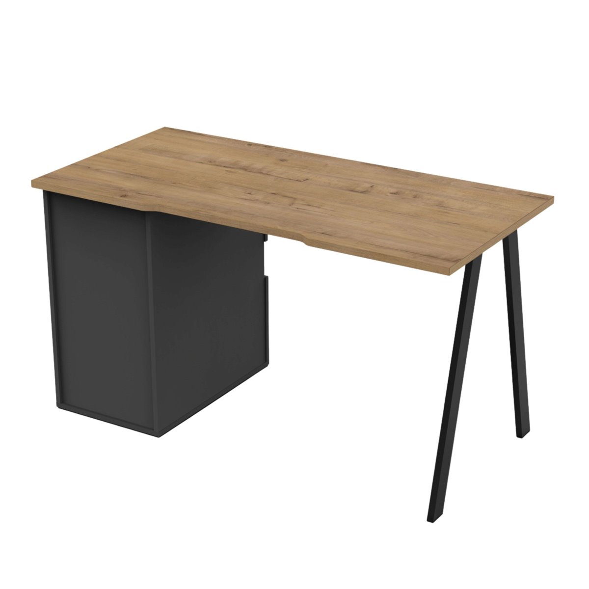 Kiroba Mesa de estudo ou escritório em carvalho dourado e cinza escuro ...