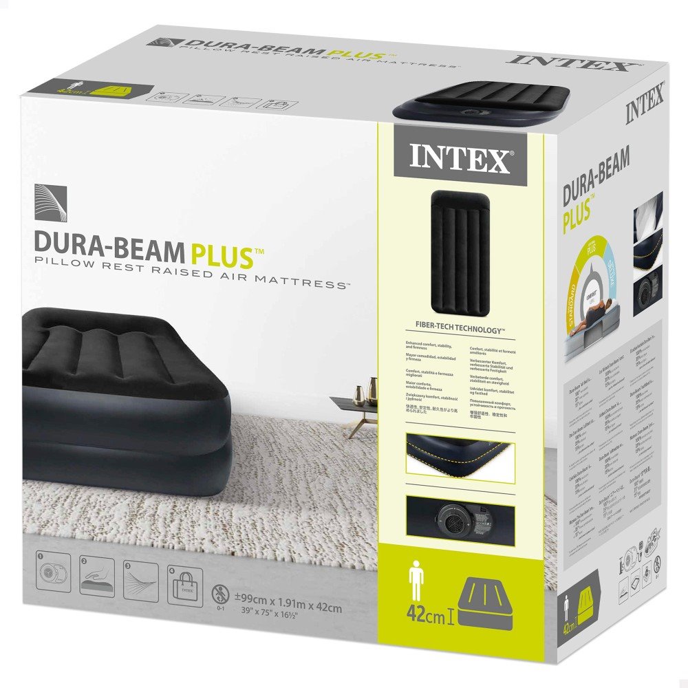 Colchão inflável INTEX Dura-Beam Plus Pillow Rest - 99x191x42 cm ... Colchão inflável INTEX Dura-Beam Plus Pillow Rest - 99x191x42 cm ...
