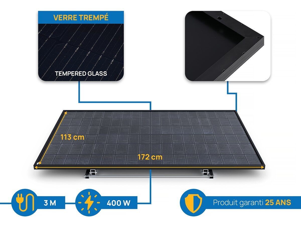 Painel solar plug and play "Solar Tech" de 400 W - Kit inicial - Conforama