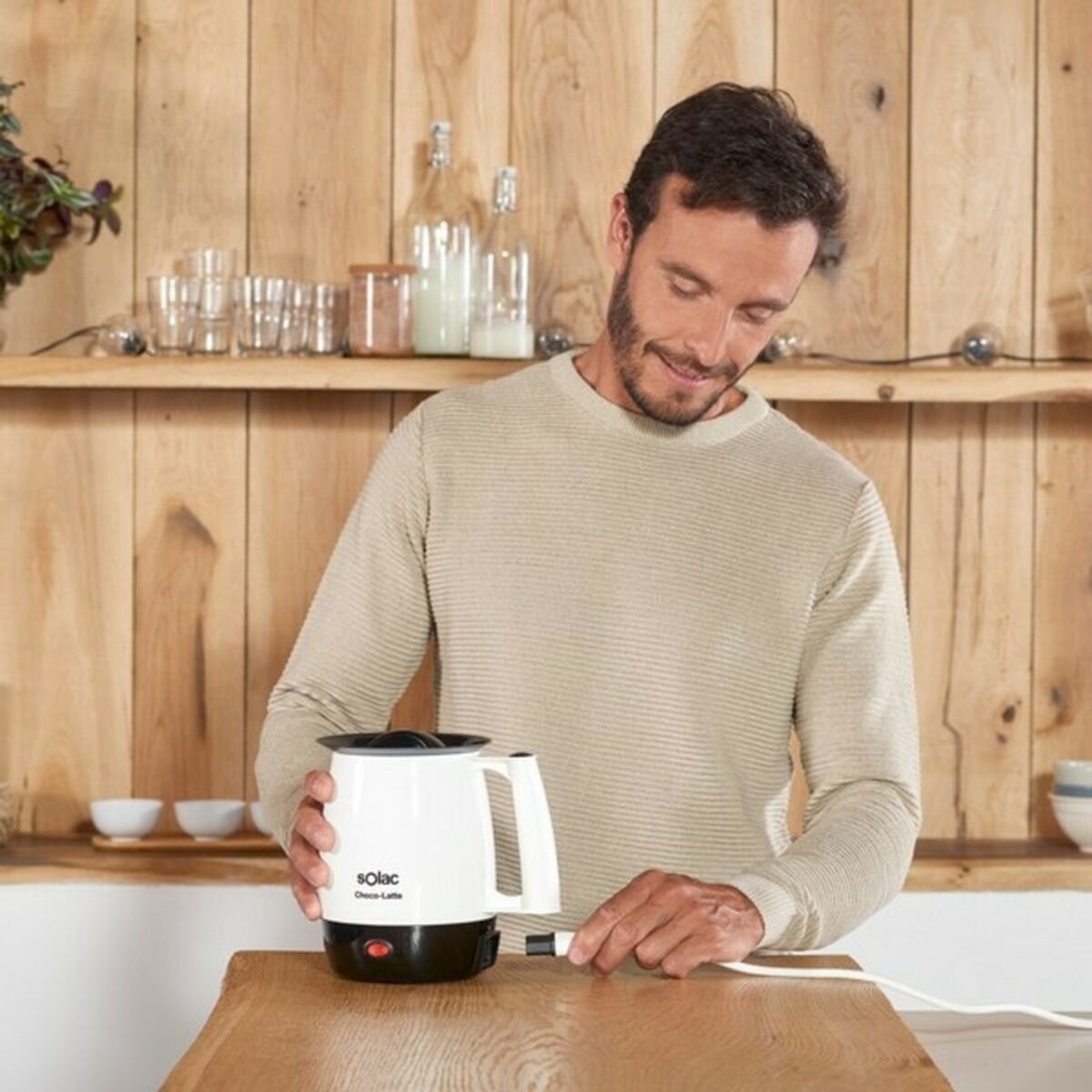 Chaleira Solac MH9100 Choco-Latte 1 L 250W Branco (1 L) (1) - Conforama