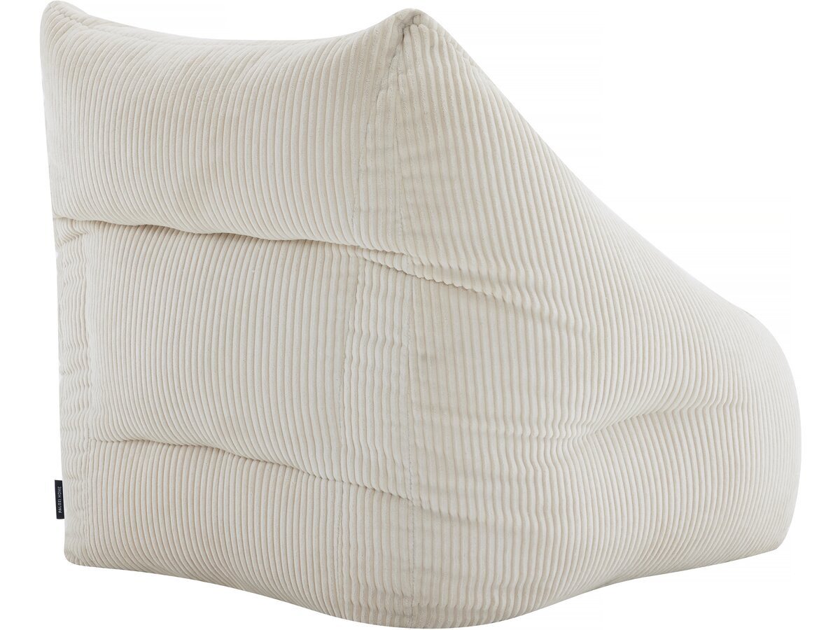 Pufe de veludo cotelê "Medellín" - Bege - 85 x 85 x 72 cm - Conforama