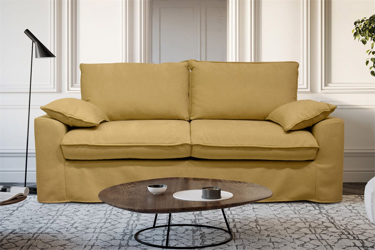 Sofá cama 3 lugares mostarda VIALO - Conforama