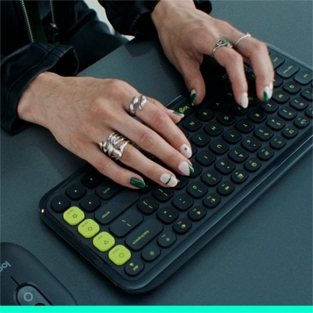 Teclado Logitech Pop Icon Branco Qwerty espanhol QWERTY - Conforama