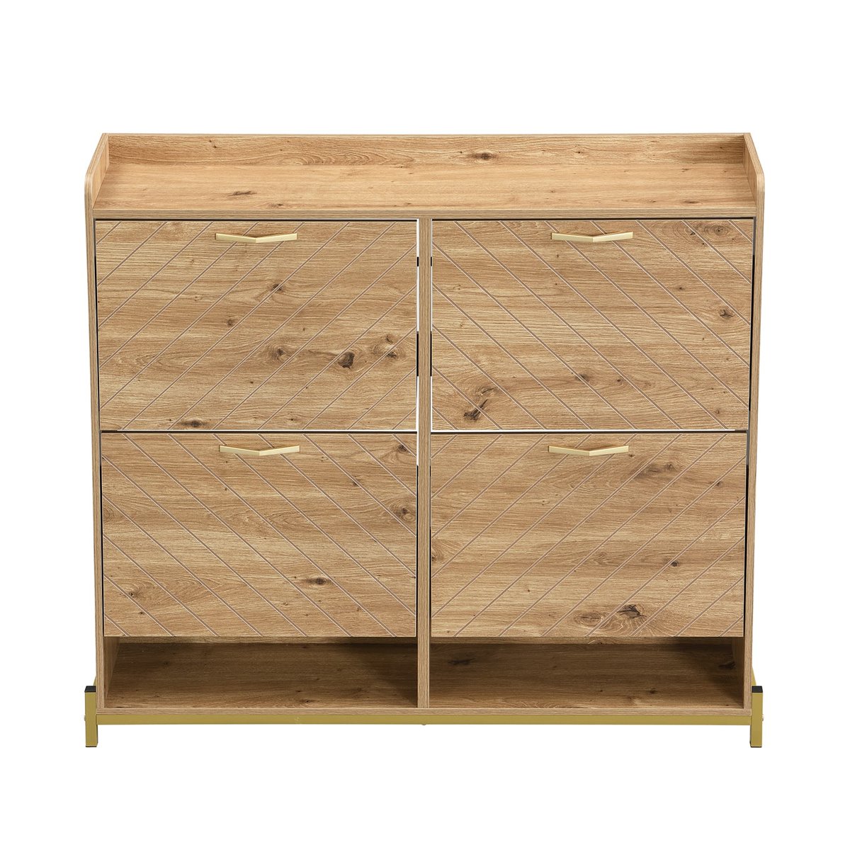 Estante para sapatos moderna com 4 portas - Móvel compacto para entrada ...