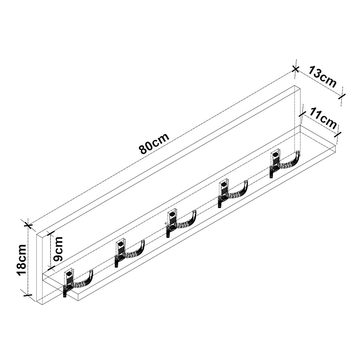 Bengaleiro de parede Hammarö aglomerado/plástico [en.casa] Antracite ...