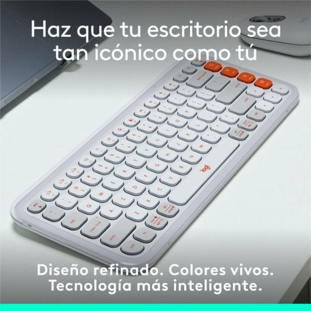 Teclado Logitech Pop Icon Branco Qwerty espanhol QWERTY - Conforama