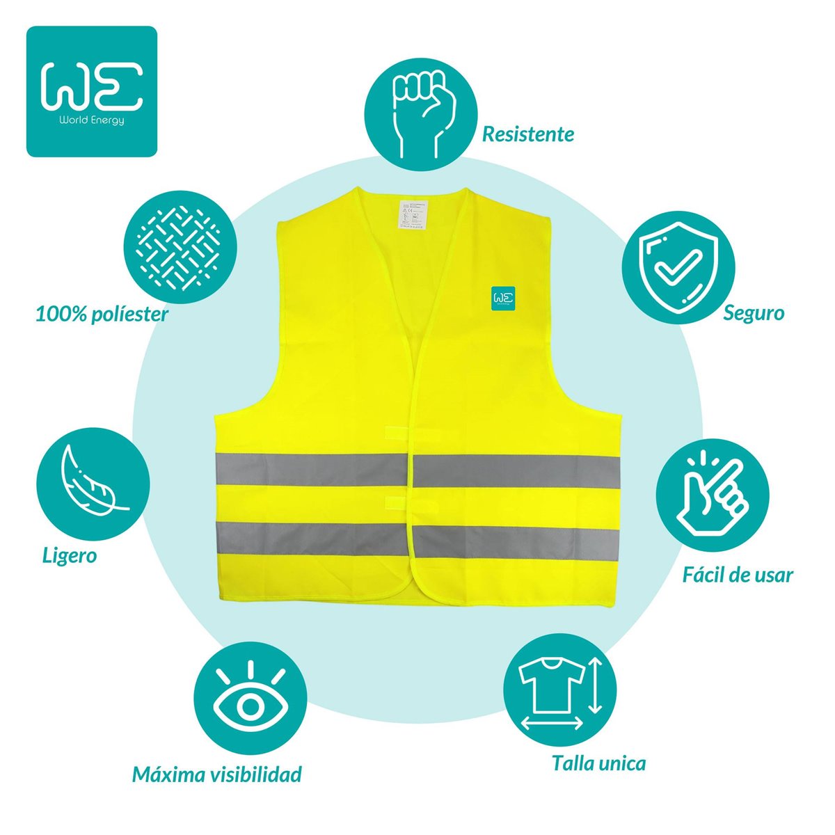 Colete Refletor Amarelo 100% Poliéster 12 mr/m2 - Conforama