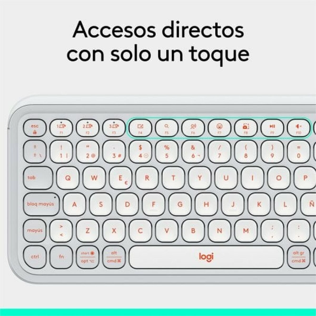 Teclado Logitech Pop Icon Branco Qwerty espanhol QWERTY - Conforama