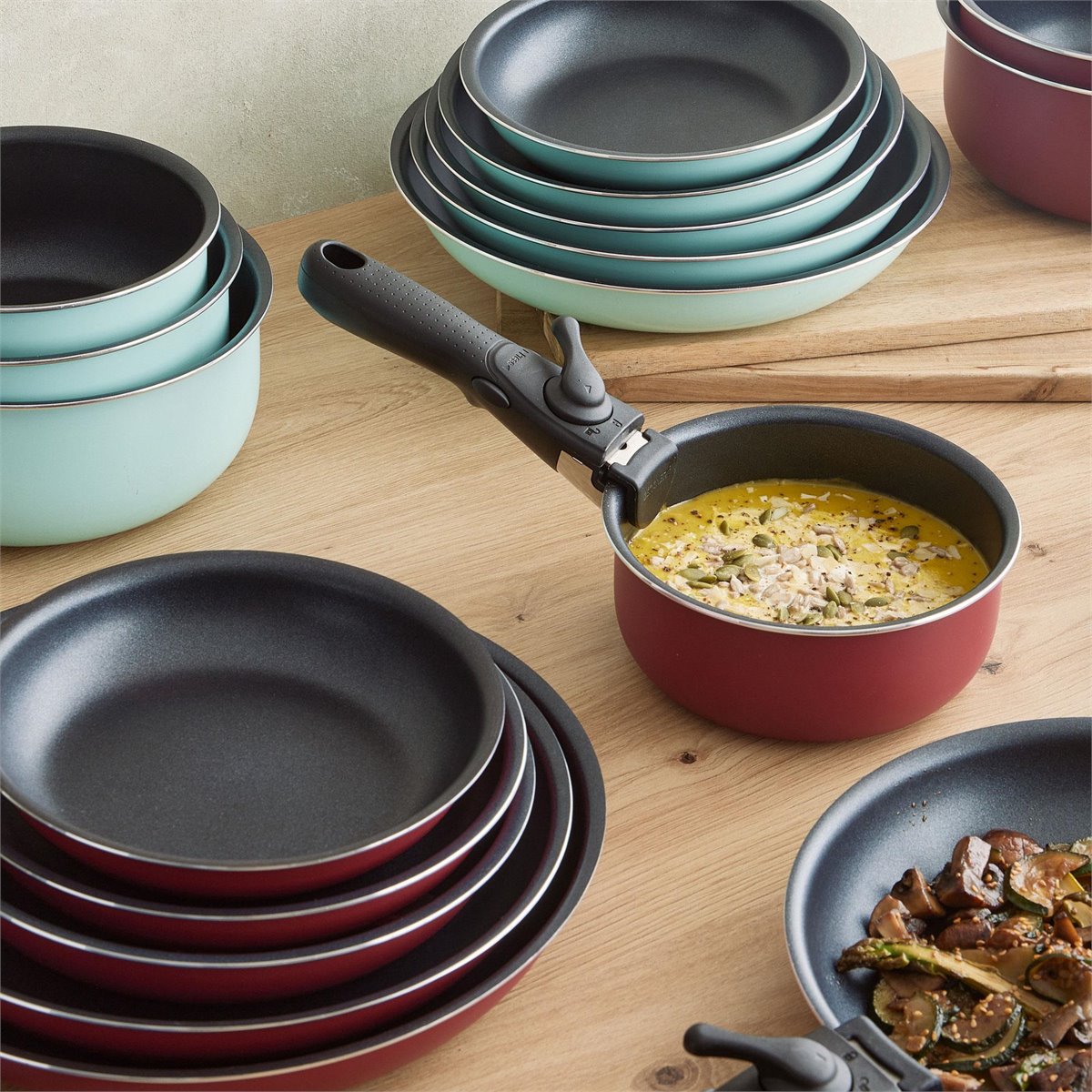 Conjunto de panelas e caçarolas Bergner Click&Cook Vermelho - Conforama