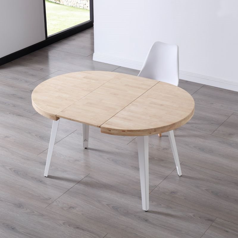 Mesa redonda extensível Berg Carvalho - Preto, Carvalho - Branco ...