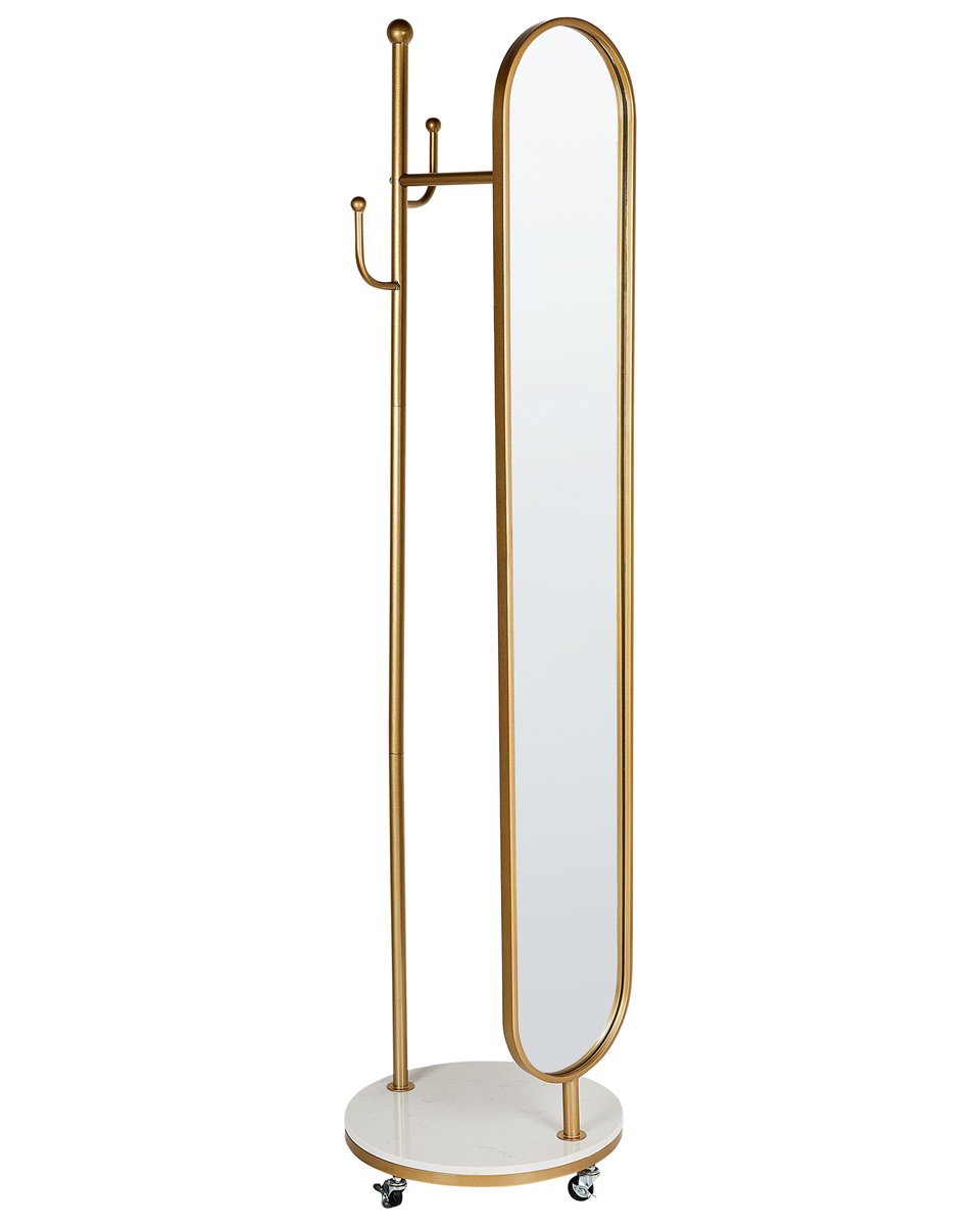 Bengaleiro com espelho LORENA 172 cm Metal Dourado - Conforama