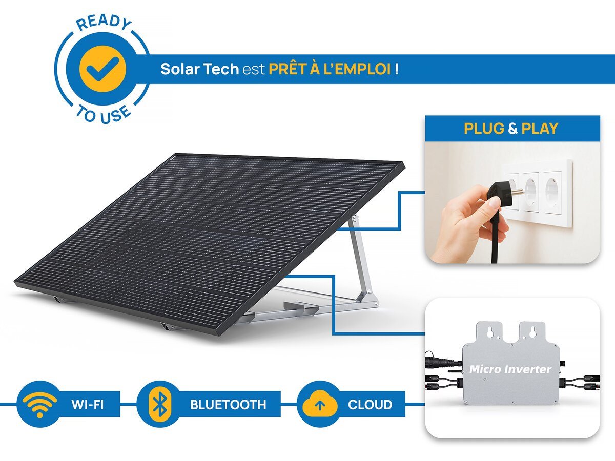 Painel solar plug and play "Solar Tech" de 400 W - Kit inicial - Conforama