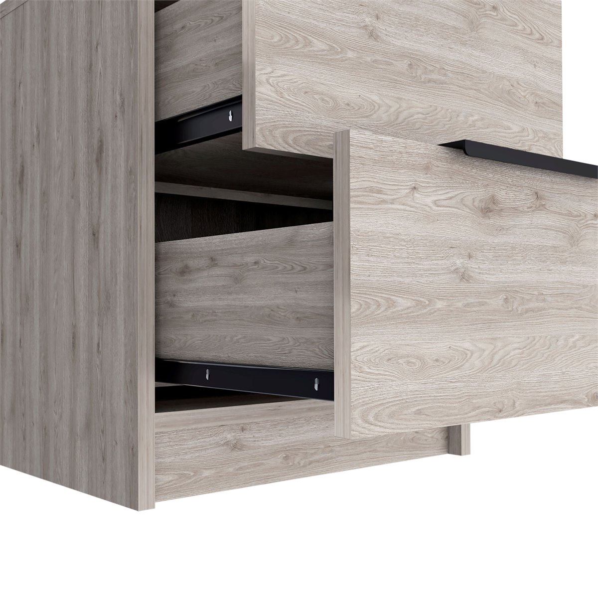 Mesa de cabeceira Kaia em melamina com duas gavetas com calhas ...