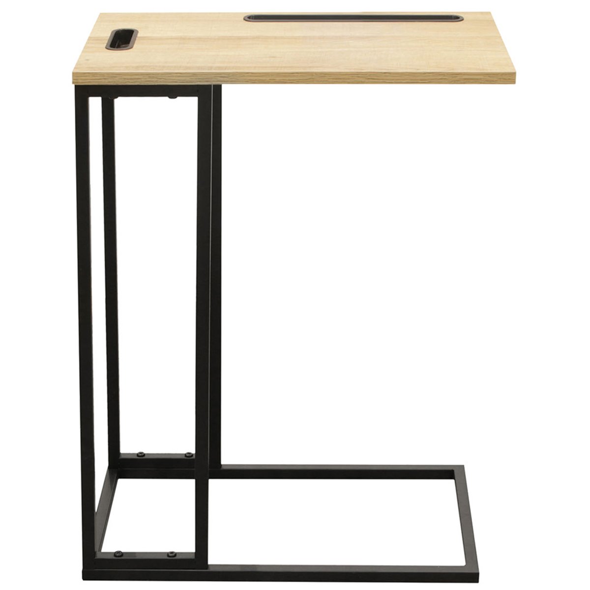 Mesa de apoio para tablets, Cor: Preto/Madeira, Dimensões: 48 x 28 H ...